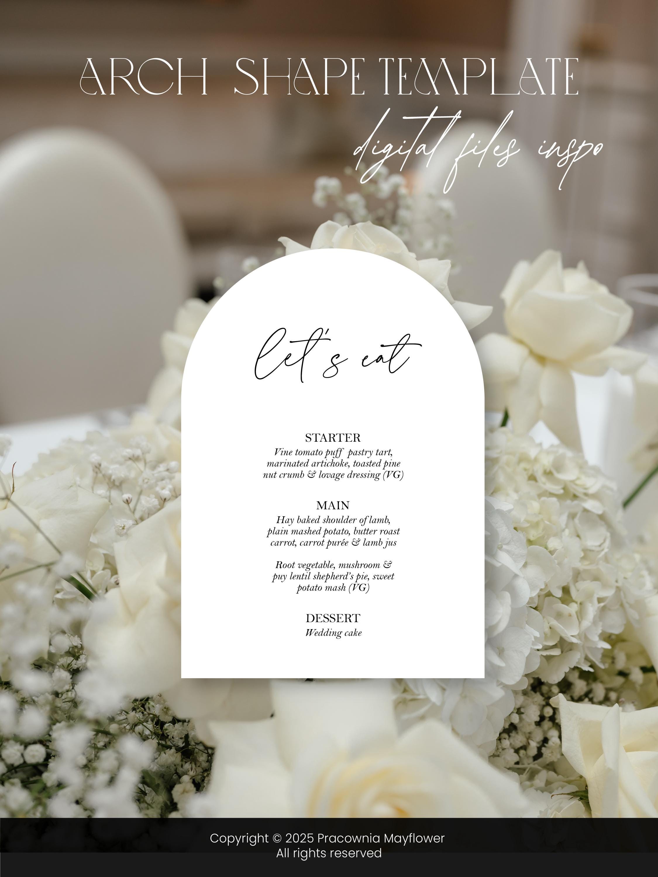 Arch Shape Bundle Digital File, Wedding Invitation, Layered Menu Card ...