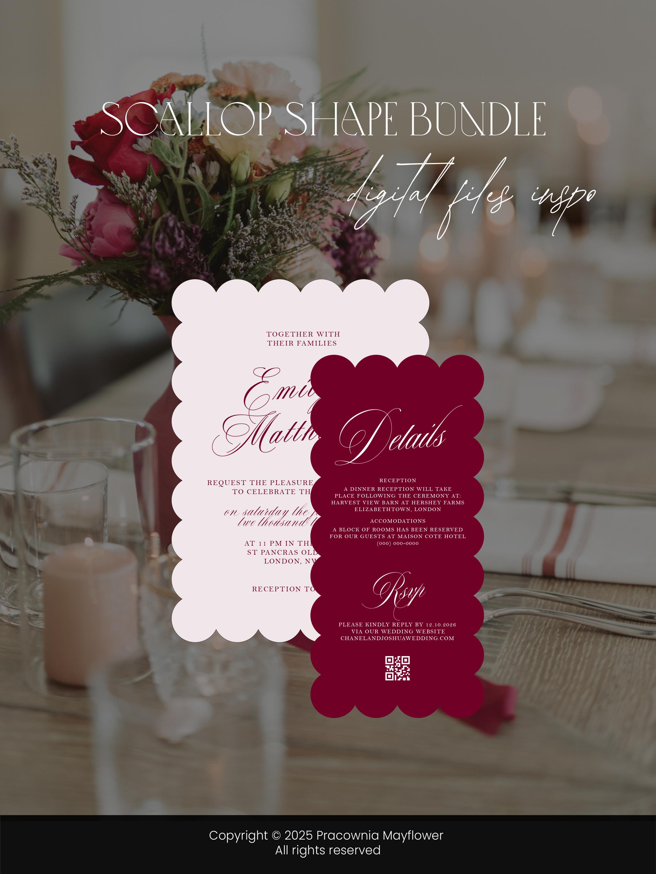 Scalloped Shape Bundle Set, Petal Rectangle Shape, Scallop Edge ...