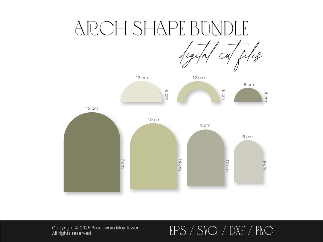 Arch Shape Bundle Digital File, Wedding Invitation, Layered Menu Card ...