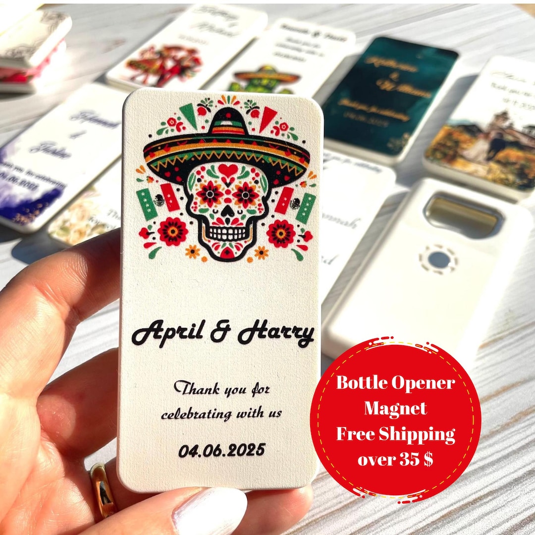 Mexican Favor Wedding Magnets, Mexico Wedding, Customizable Bottle ...
