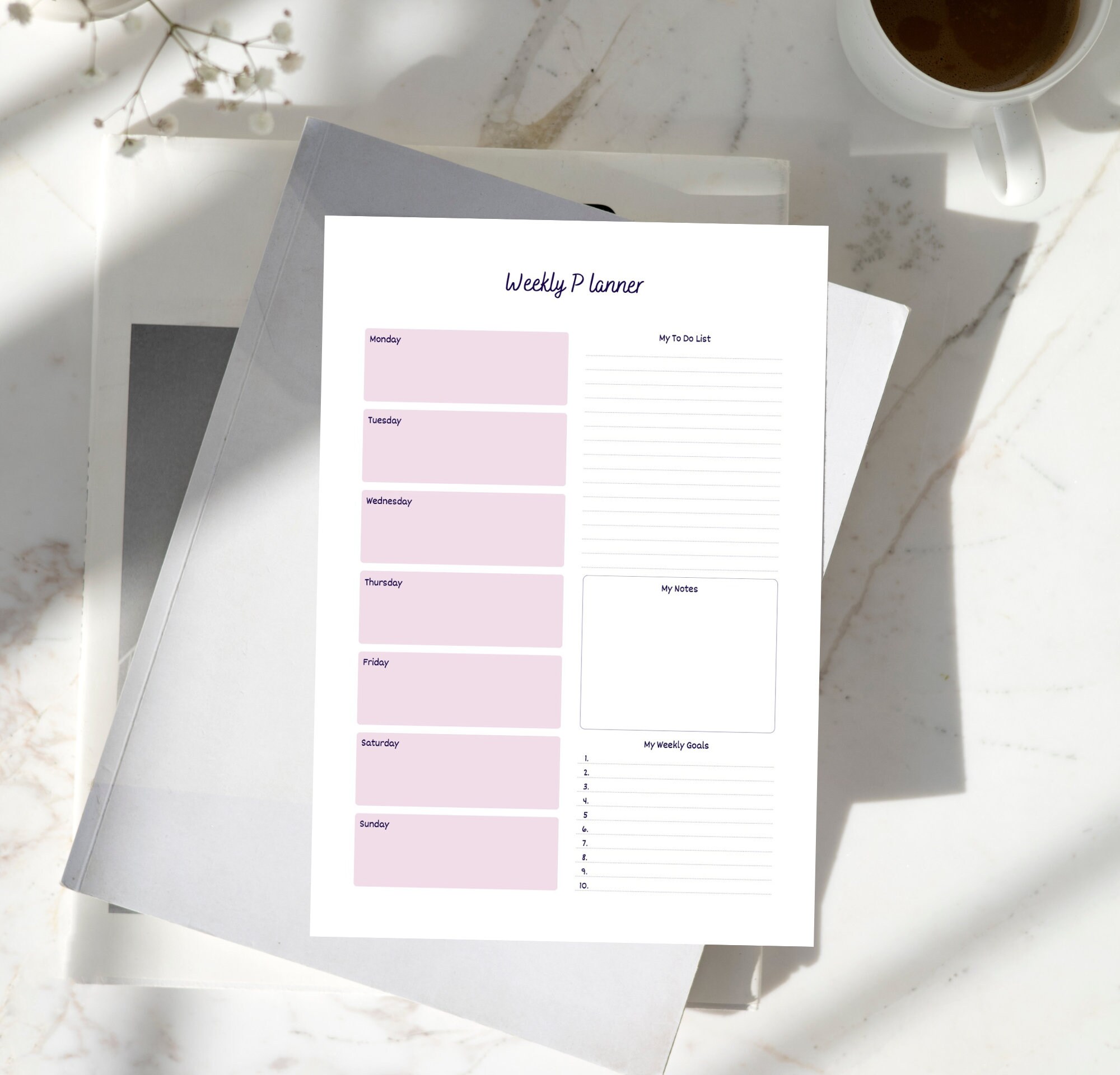 Weekly Planner Printable Weekly Planner Cute Weekly Planner - Etsy