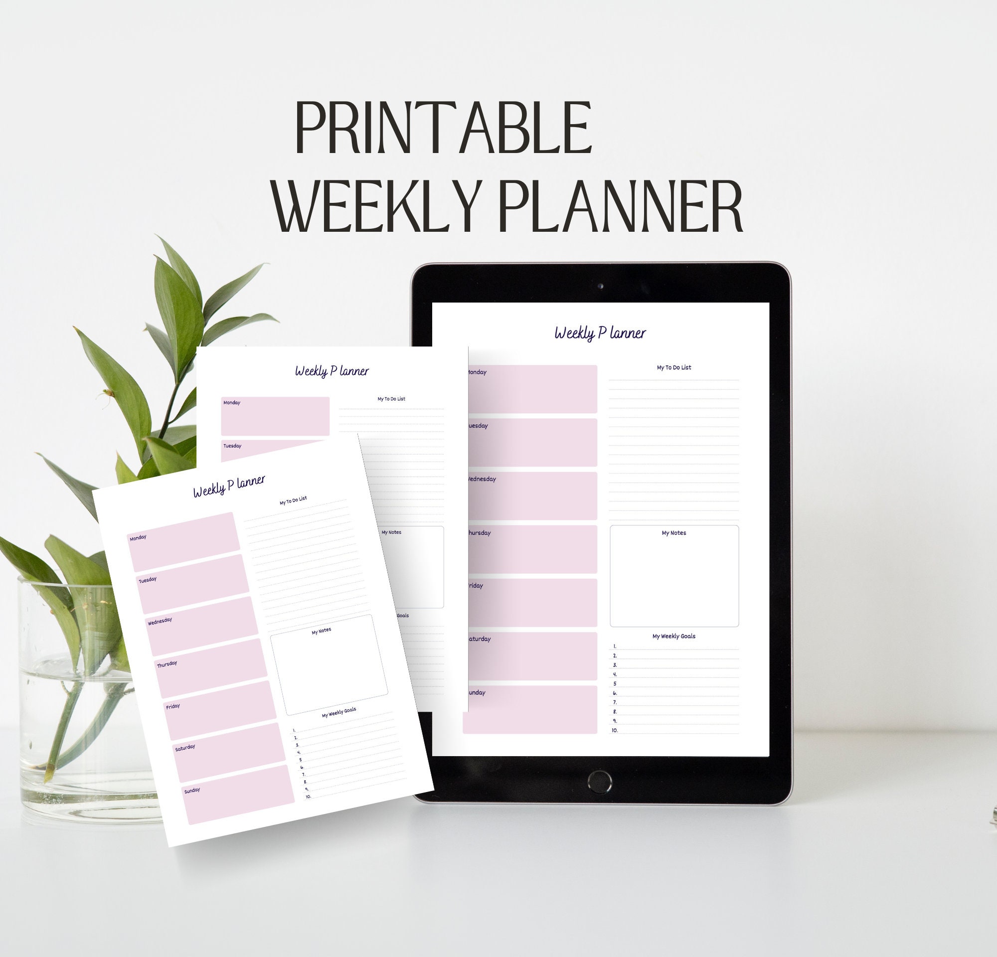 Weekly Planner Printable Weekly Planner Cute Weekly Planner - Etsy