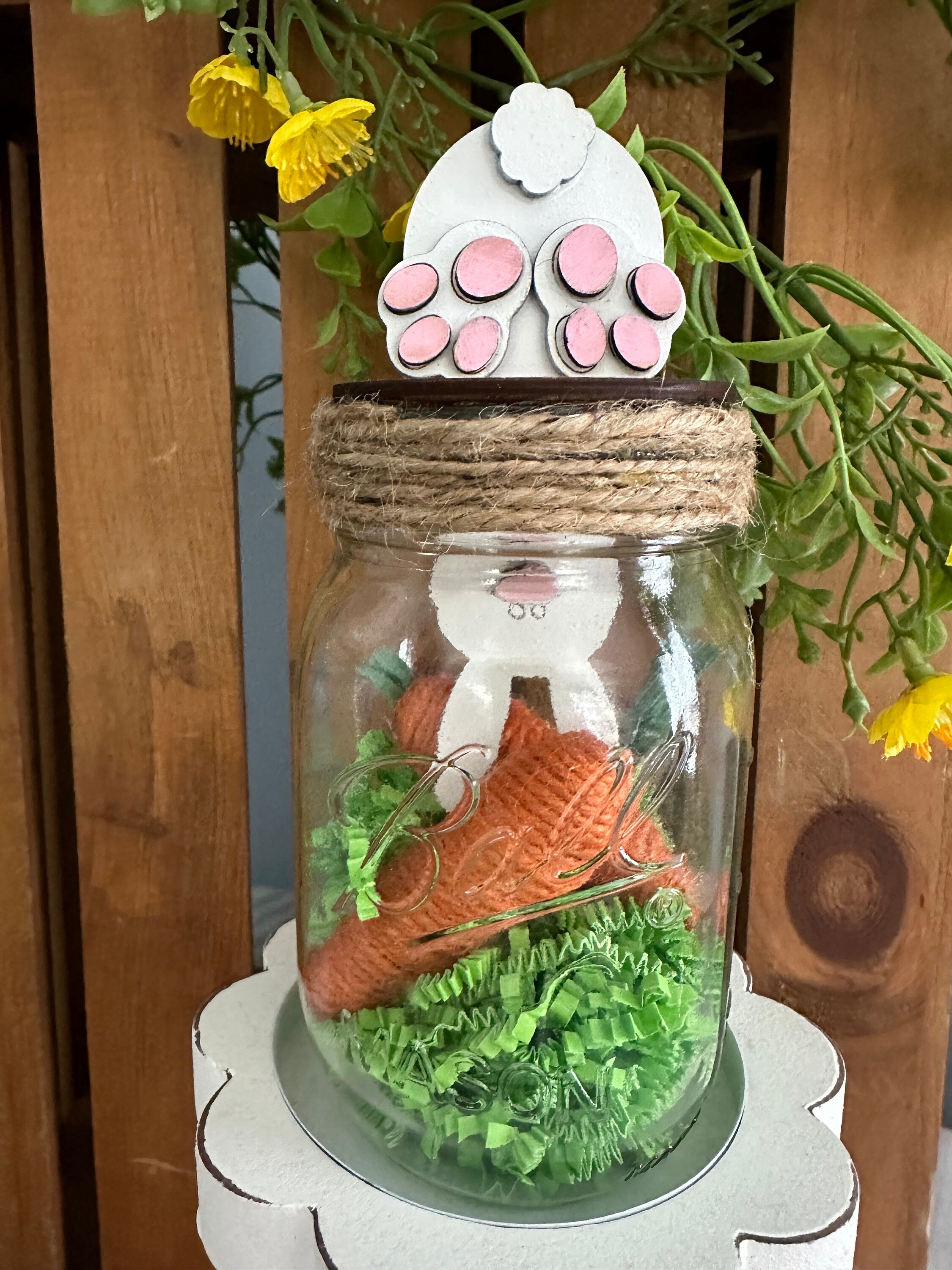 Mason Jar Topper | Tiered Tray Display Decor /bunny Topper/bunny Butt ...