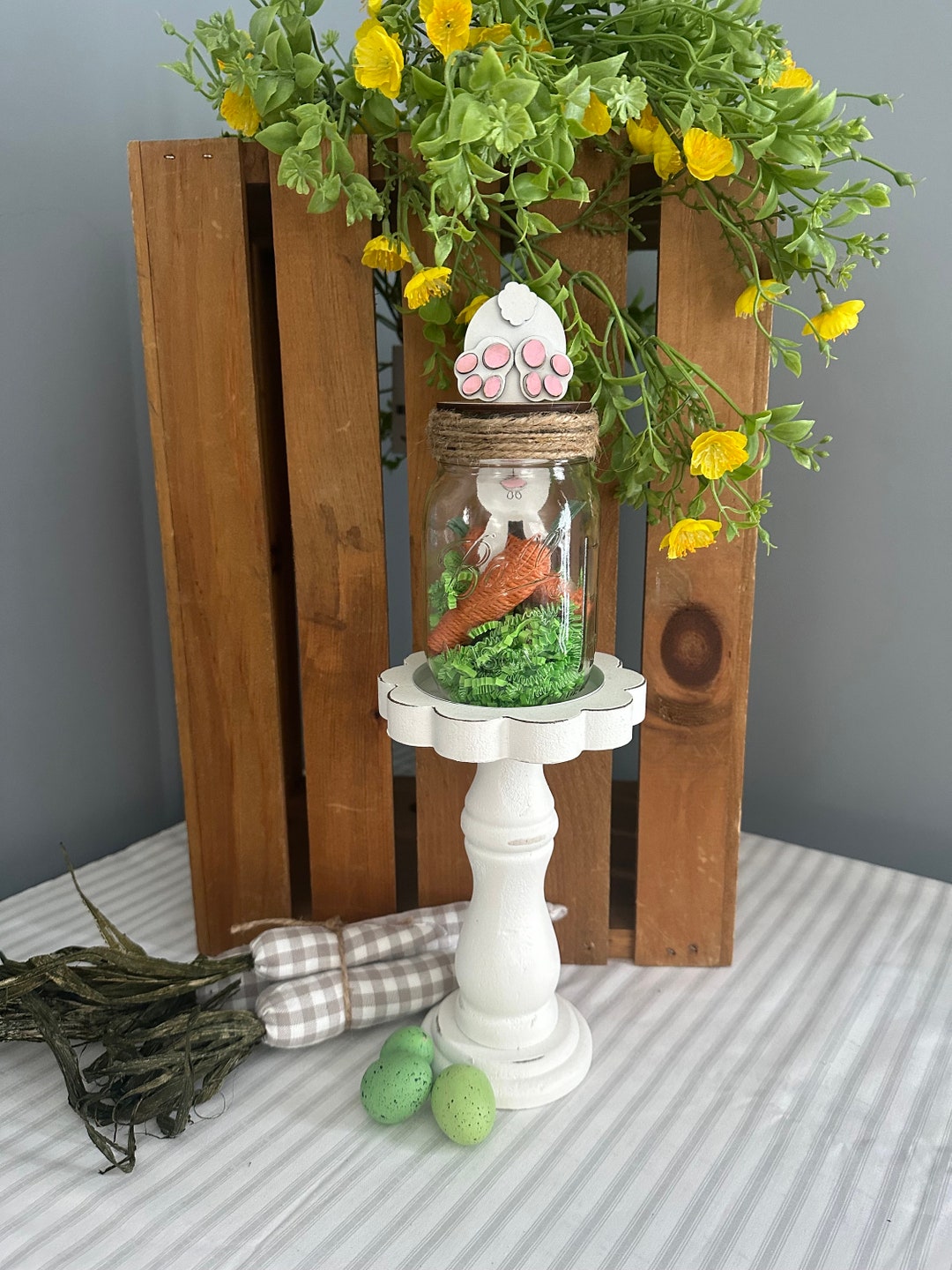 Mason Jar Topper Tiered Tray Display Decor /bunny Topper/bunny Butt ...