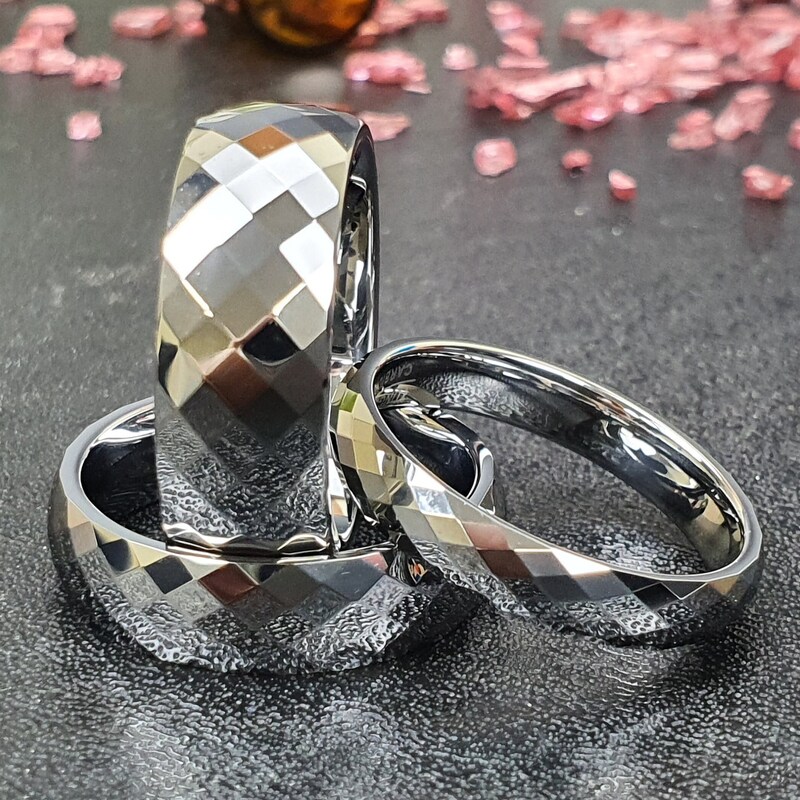 Faceted Wedding Ring - Etsy