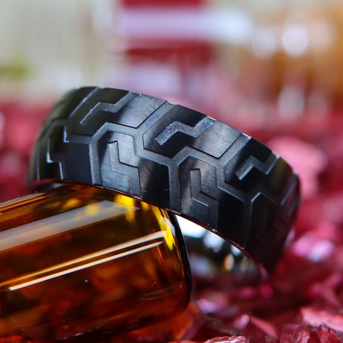 Tire Design Tungsten Ring Mens Wedding Band Tire Tread Ring - Etsy