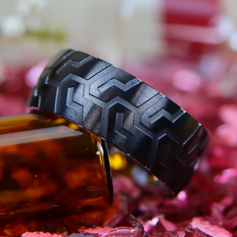 Tire Design Tungsten Ring Mens Wedding Band Tire Tread Ring - Etsy