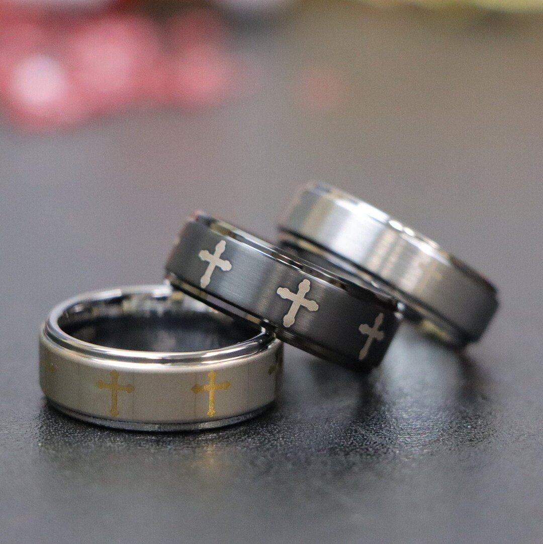 Cristian Celtic Cross Religious Bands, Black Tungsten Anniversary Rings ...
