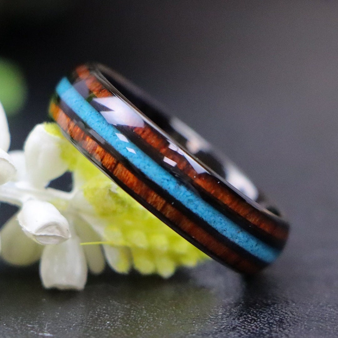 Blue Turquoise Inlay Popular Rings, Latest Fashion Jewelry, Hawaiian ...