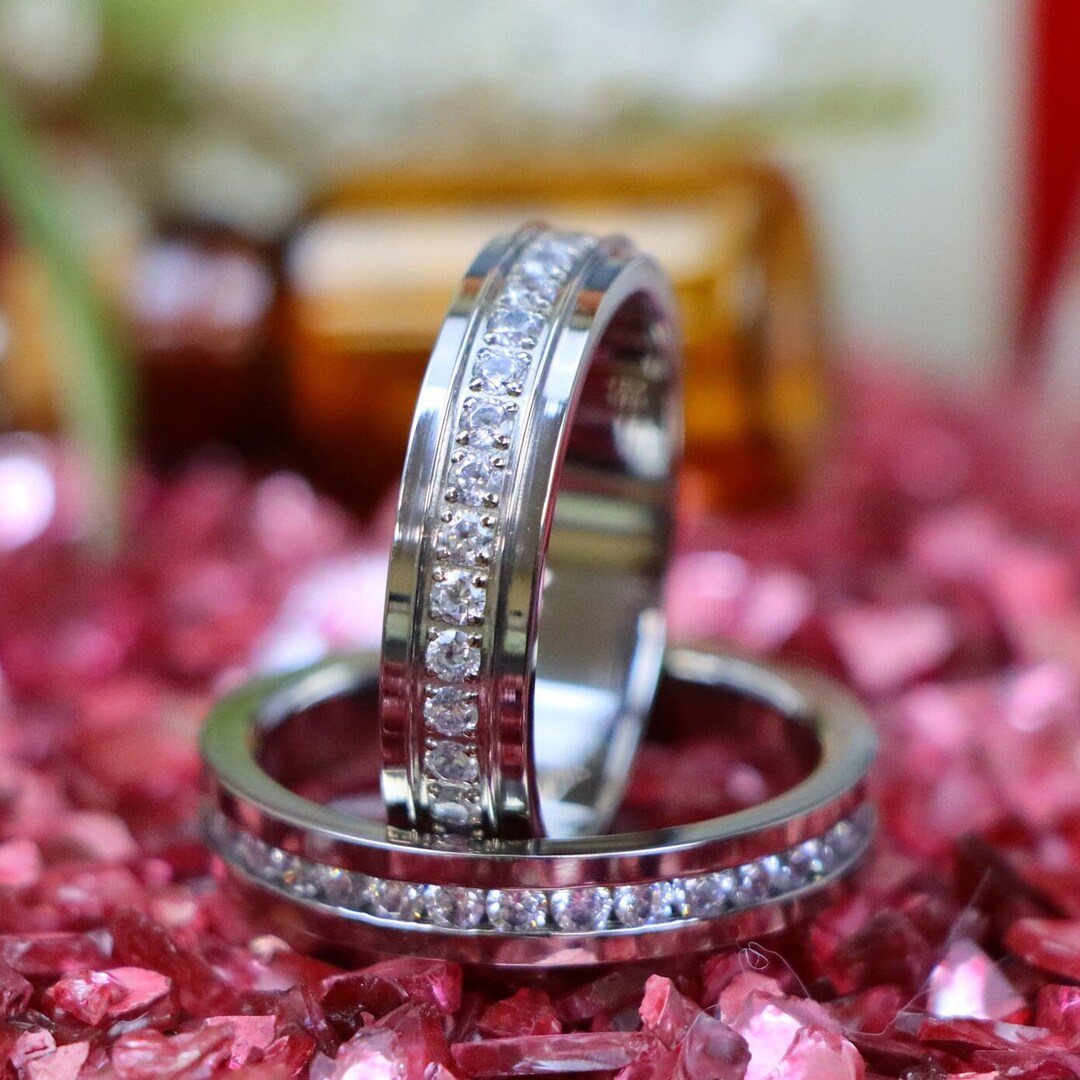 His and Hers Titanium Wedding Rings, Titanium Wedding Band, Titanium ...