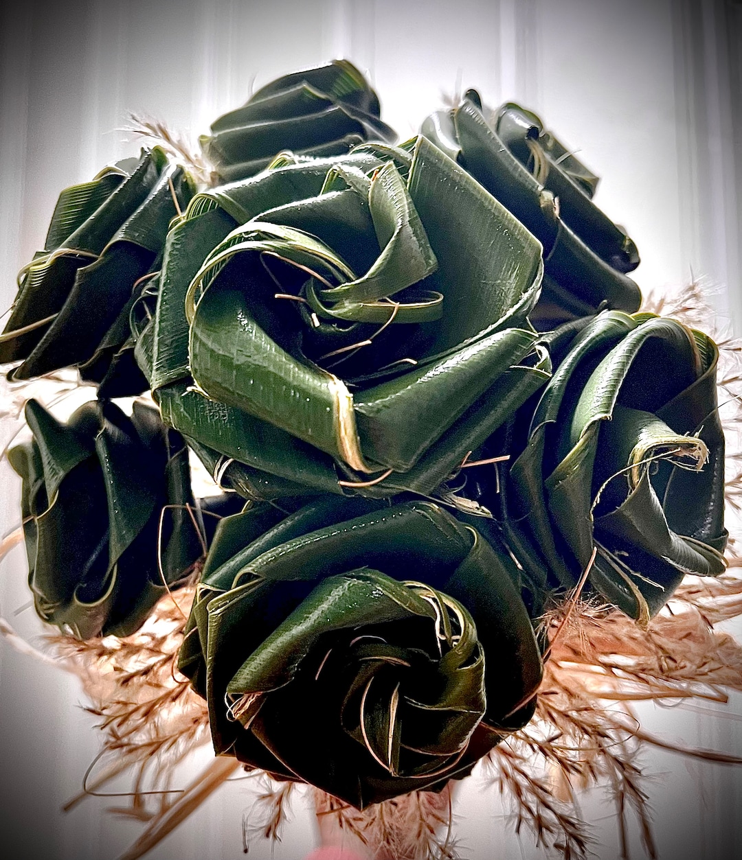 FRESH Lush Palmetto Rose Bouquet Made From Palm Frond Leaves Palm Leaf ...