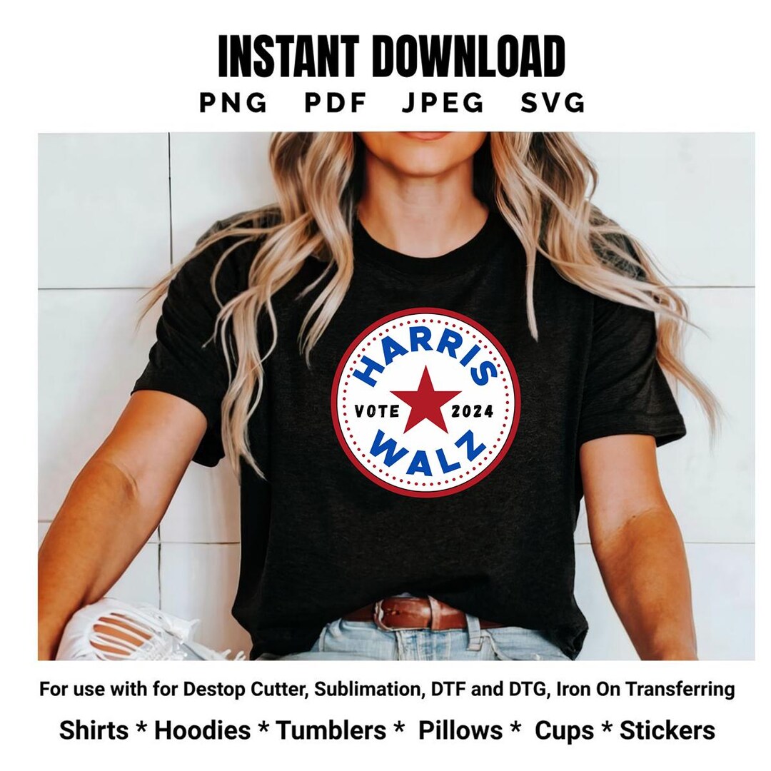 Harris Walz Converse Printable PNG SVG Image Graphic Digital File ...
