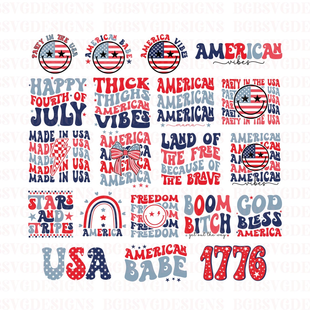 Retro 4th of July Svg Bundle, 4th of July Png, America Png, Fourth of ...