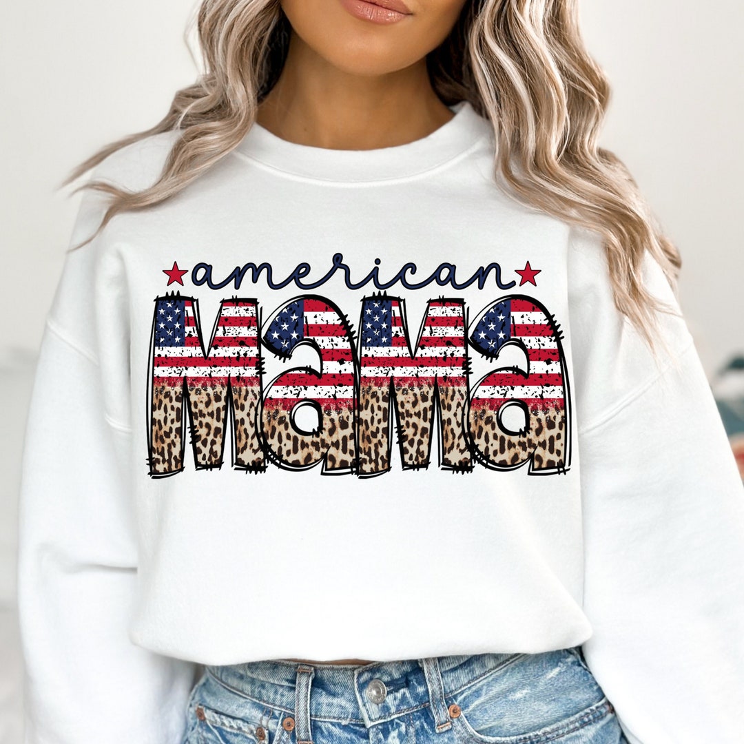 American Mama Png, 4th of July Mama Png, American Mama Leopard Print ...