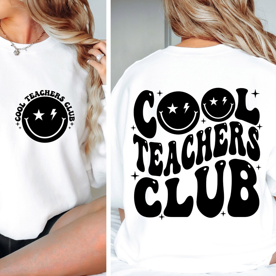 Cool Teachers Club Svg Png, Retro Teacher Svg Png, Trendy Svg, Teacher ...