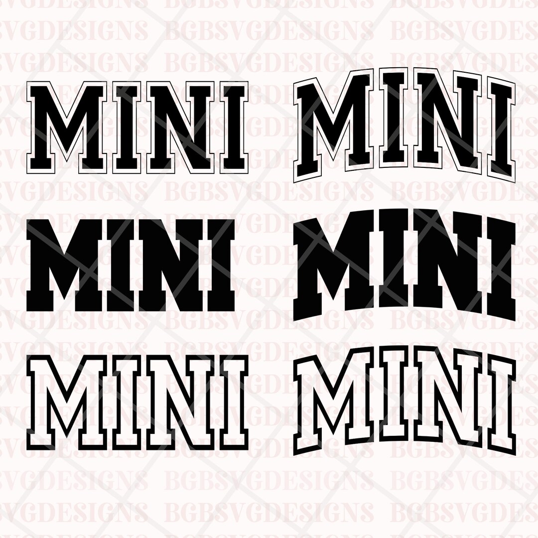 Mini Varsity Svg Bundle, Mama Mini Svg Png, Mini Arched Text Svg Png ...