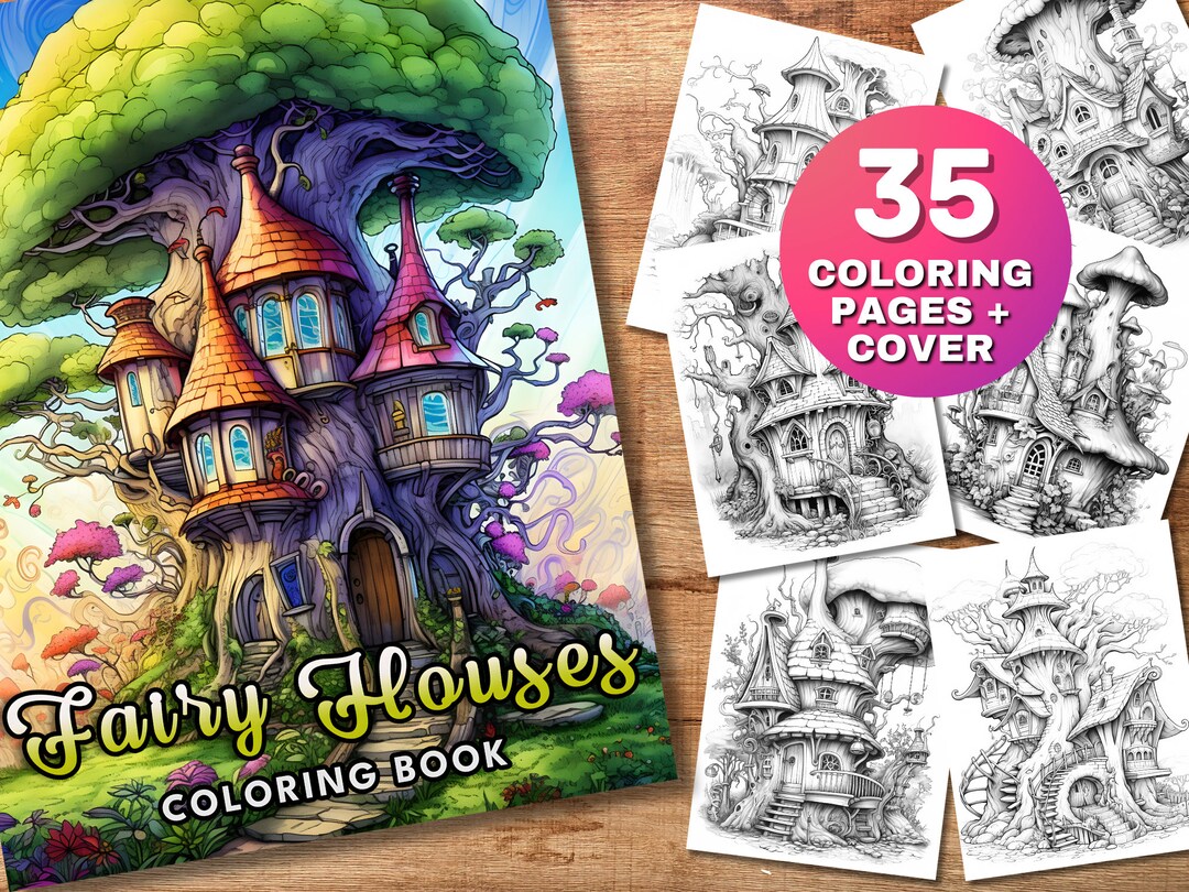 35 Forest Fairy House Cottage Coloring Pages, Mushroom Fairy House ...
