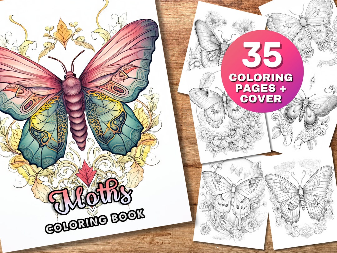 35 Butterfly Coloring Page Moth Coloring Book Butterfly - Etsy