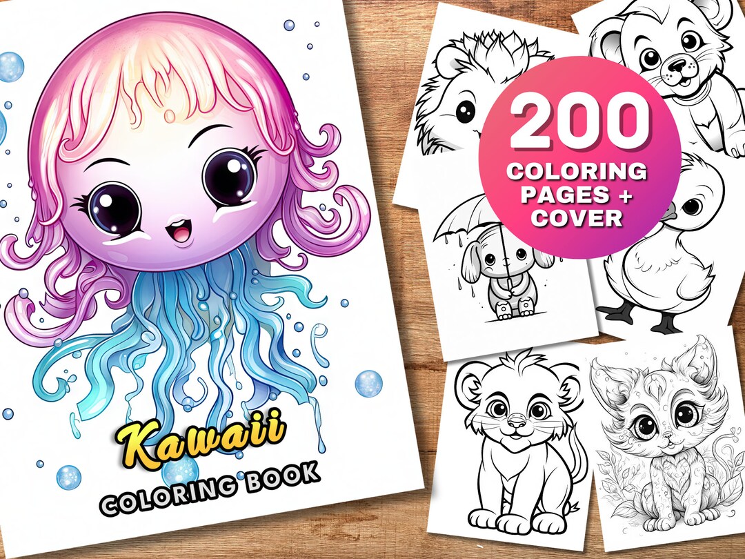 200 Kawaii Coloring Pages, Kawaii Coloring Book, Cute Colouring Pages ...