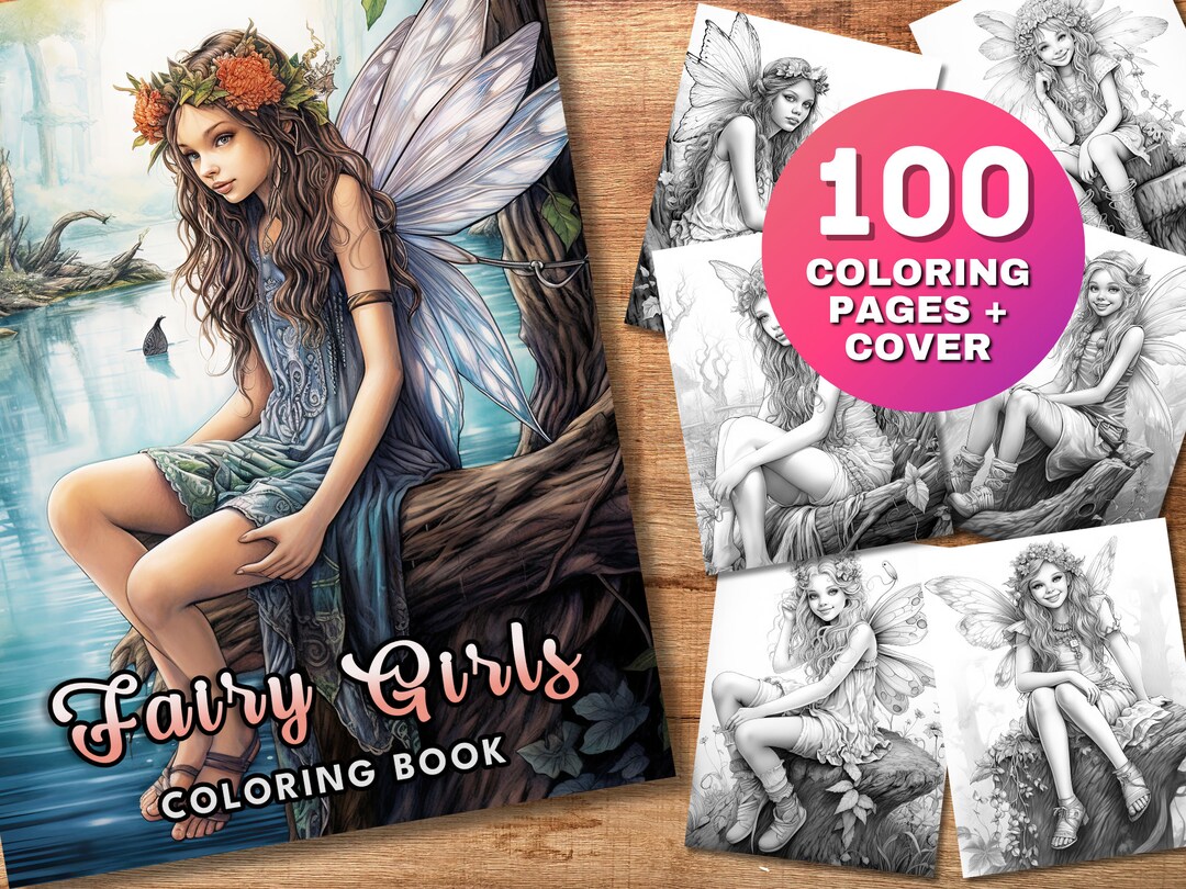 100 Forest Fairy Girl Anime Coloring Pages, Magical Grayscale Adult ...
