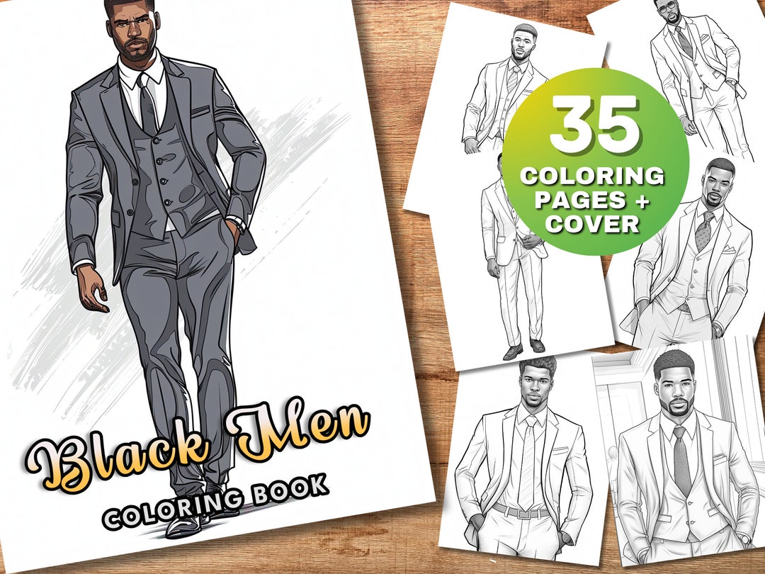 35 Black Man Coloring Pages, Black Men Coloring Book, Fashion Colouring ...