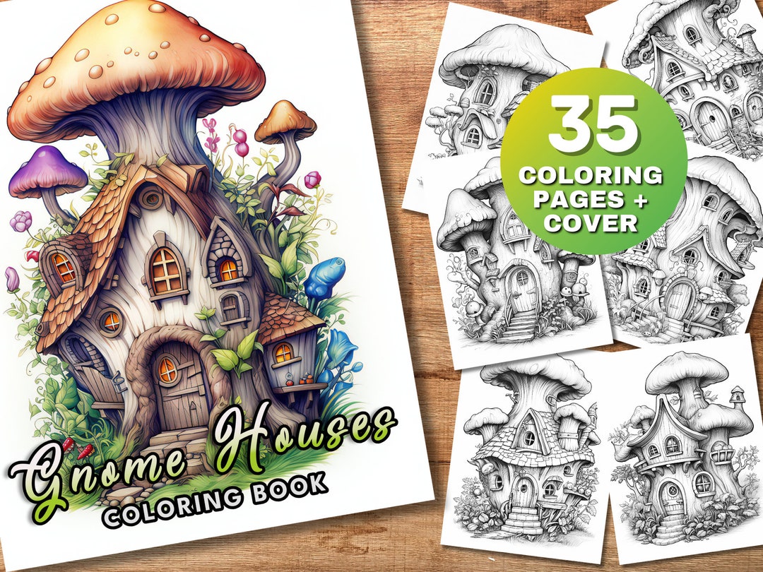 35 Gnome Fairy House Coloring Pages, Mushroom Fairy House, Fairytale ...