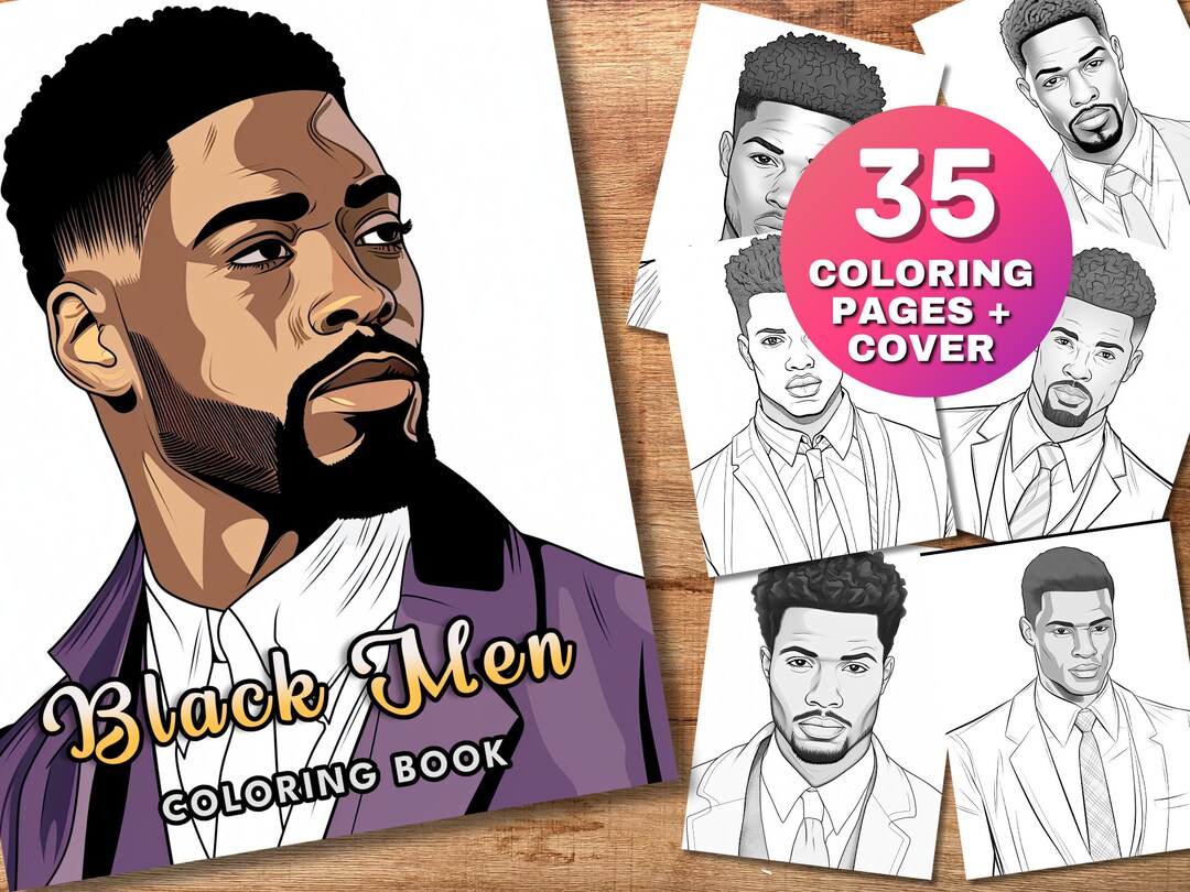 35 Black Man Coloring Pages, Black Men Coloring Book, Fashion Colouring ...