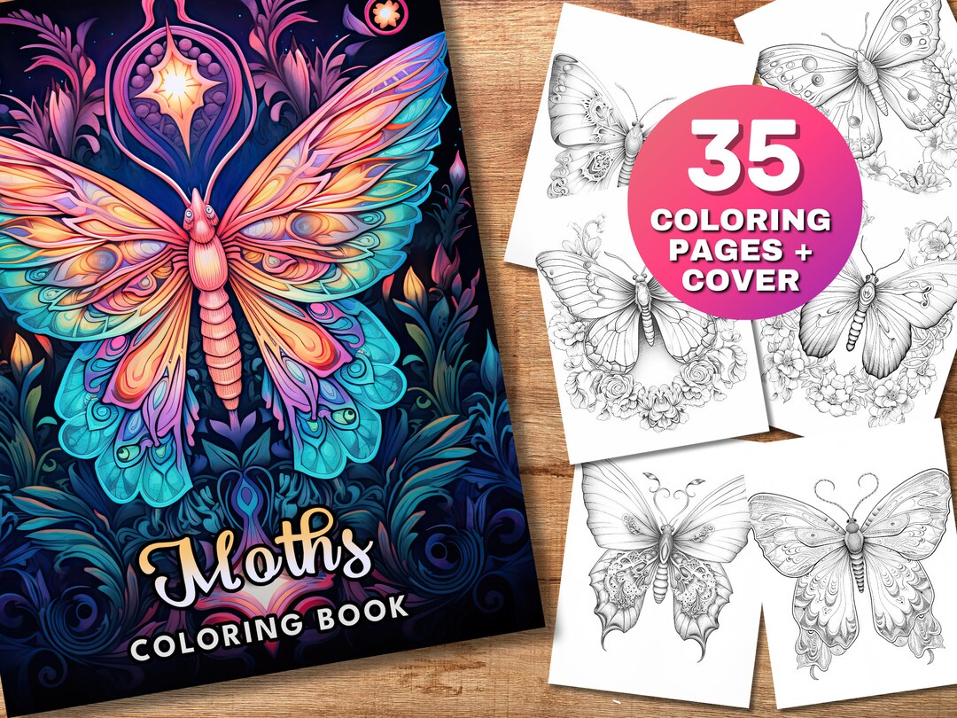 35 Butterfly Coloring Page Moth Coloring Book Butterfly - Etsy