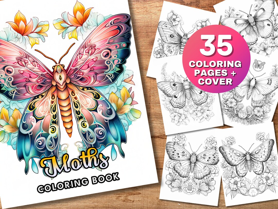 35 Butterfly Coloring Page Moth Coloring Book Butterfly - Etsy