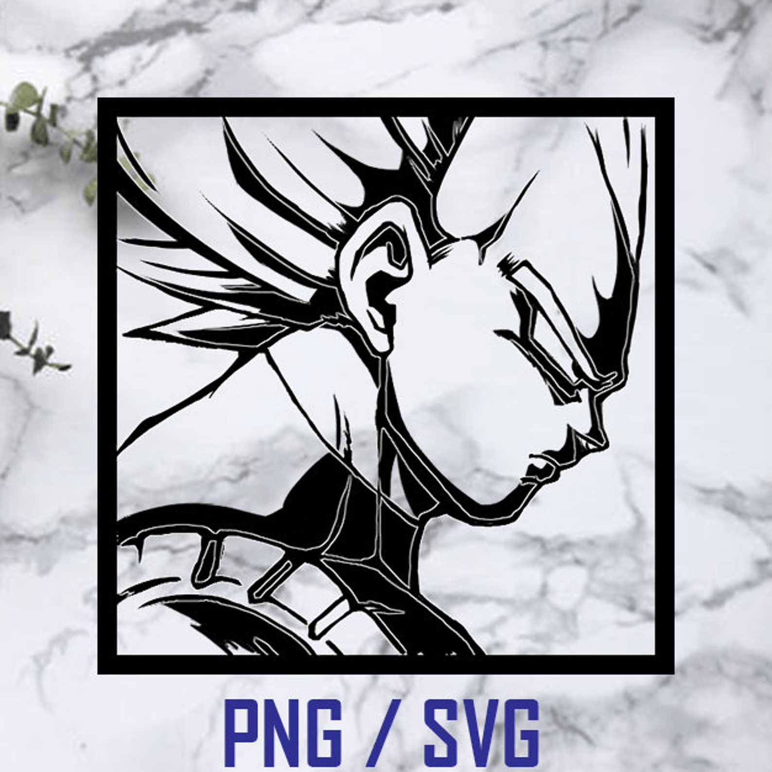 Digital Download Outline Artwork, Printable Vegeta Frame Artwork Dragon ...