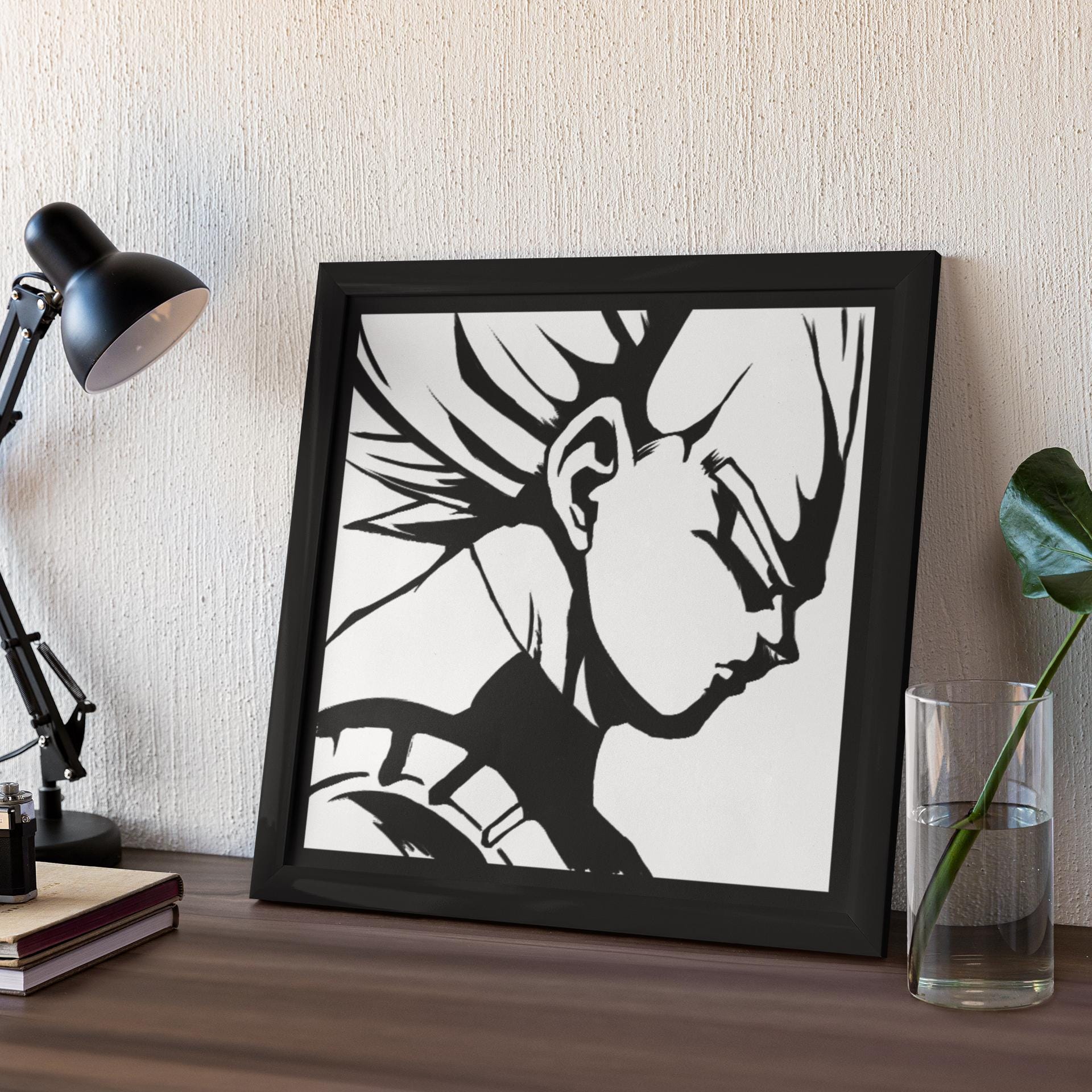 Digital Download Outline Artwork, Printable Vegeta Frame Artwork Dragon ...