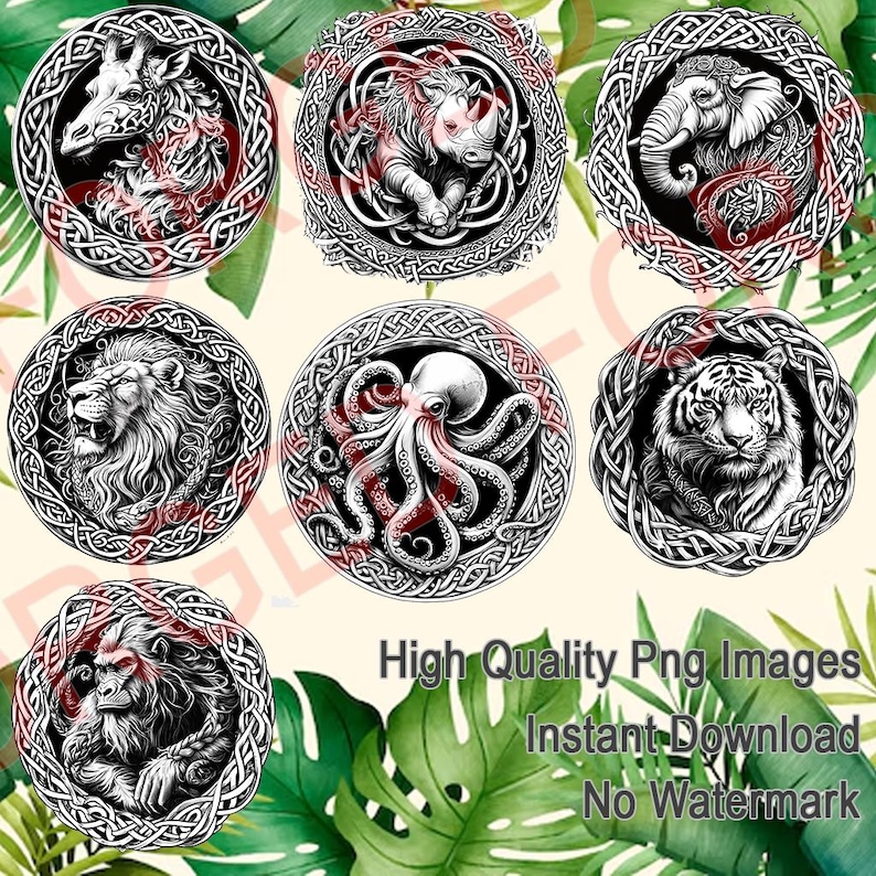 Celtic Animals Clipart, Celtic Knotwork Animal Illustrations, Animal ...