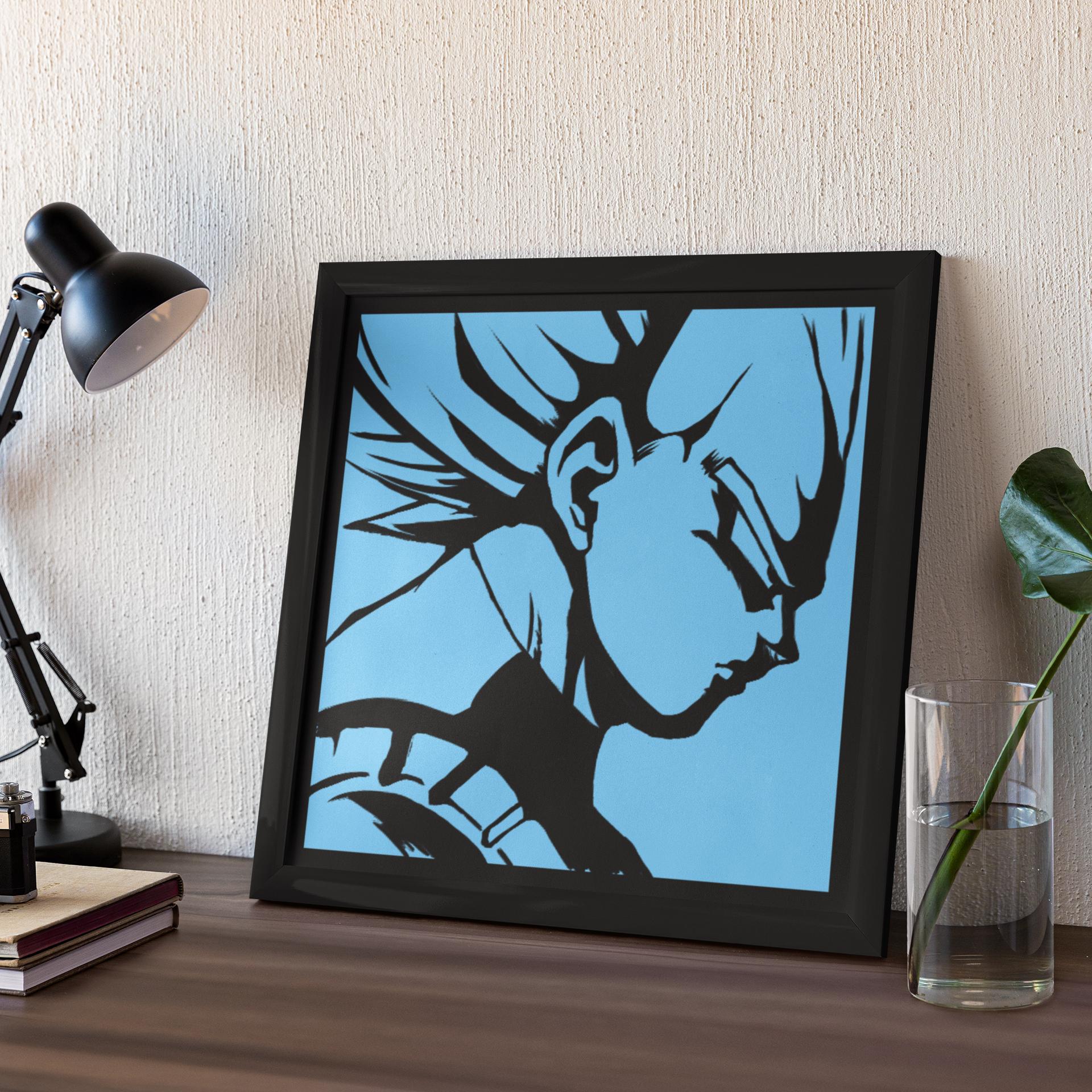 Digital Download Outline Artwork, Printable Vegeta Frame Artwork ...