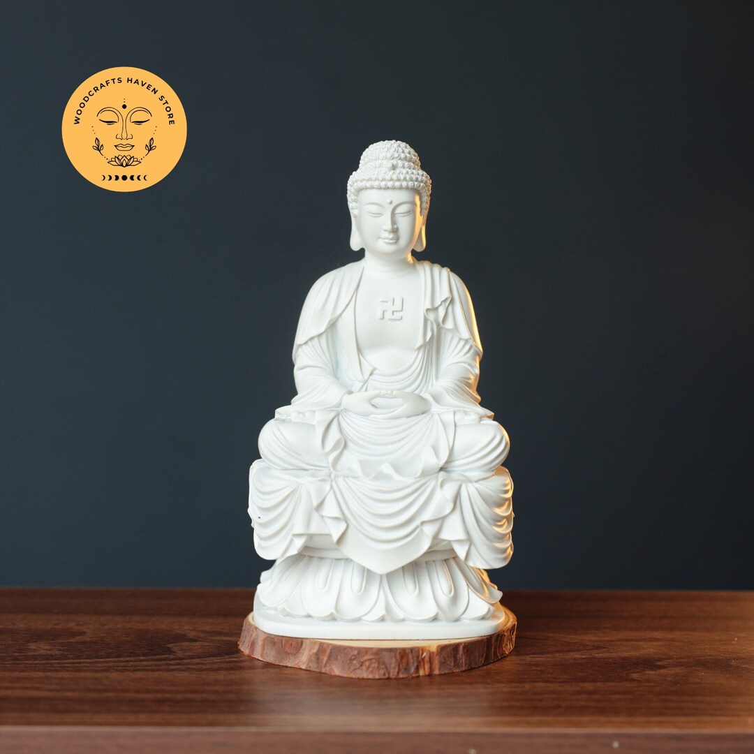 Handcrafted Multi-colored Seated Amitabha Buddha Statue on - Etsy