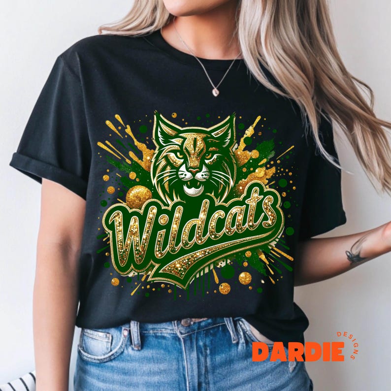 Green Gold Wildcats PNG Wildcat Mascot Png Sport Png Football Baseball ...