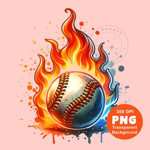 Baseball on Fire PNG, Baseball Png, Baseball Shirt Sublimation Design ...