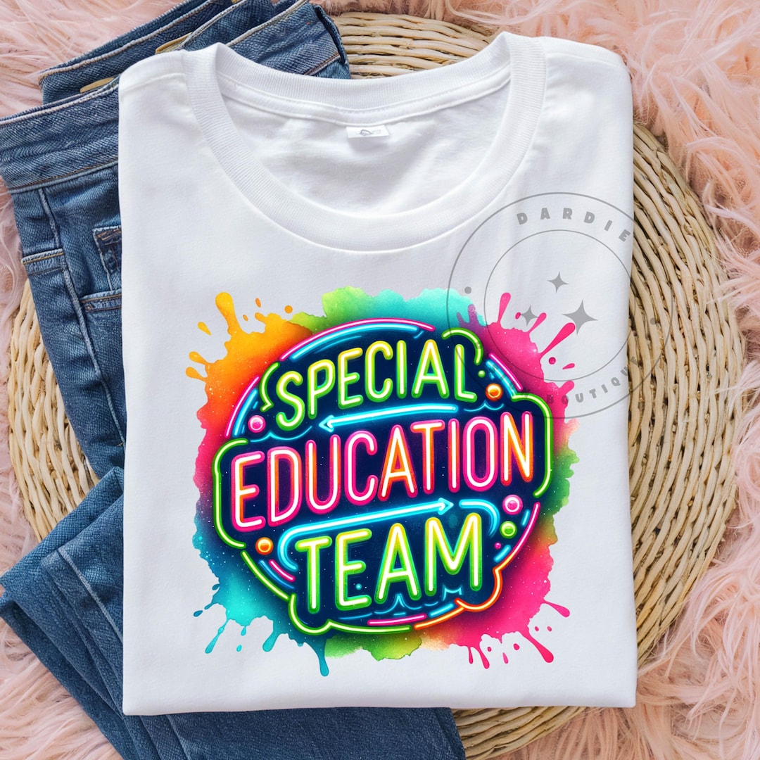 Special Education Team PNG, SPED PNG, Neon Glow Retro Watercolor ...
