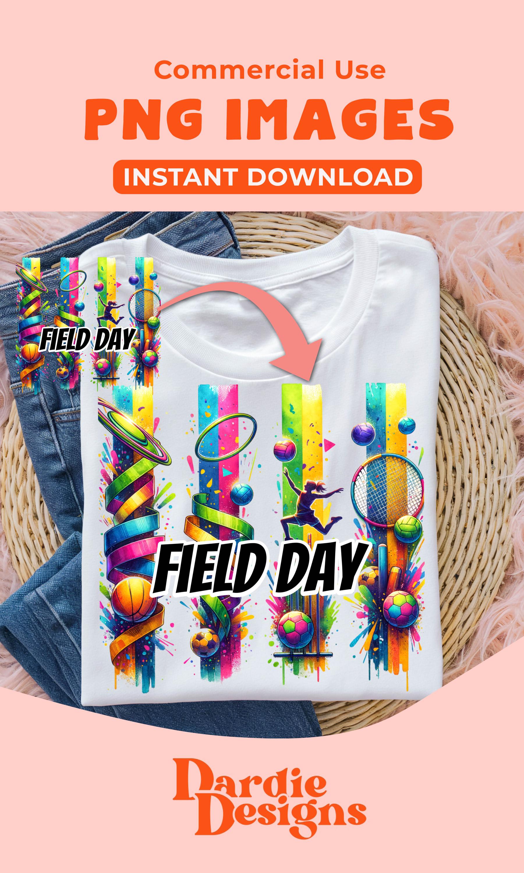 Field Day PNG Brushstrokes Game Day School Field Day Teacher Tshirt ...