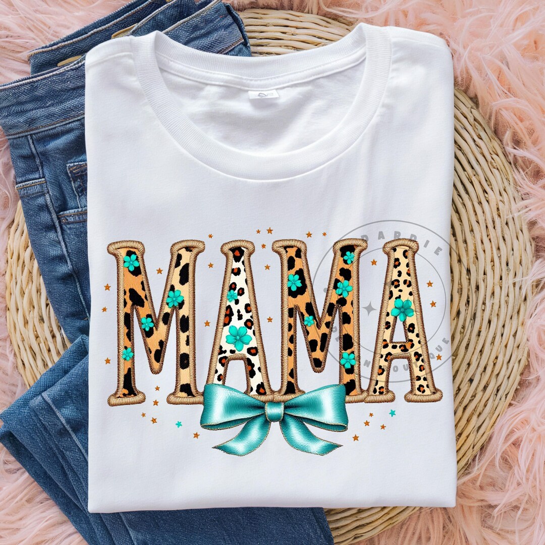 Western Mama PNG Coquette Bow Country Western Turquoise Leopard Print ...