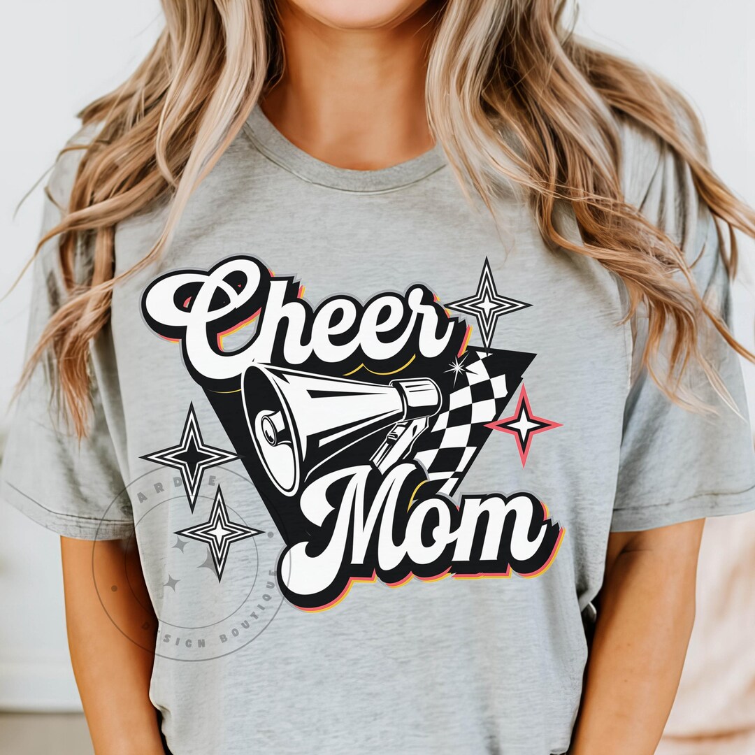 Classic Cheer Mom PNG 80s 90s Retro Cheer Mom Tshirt Design ...