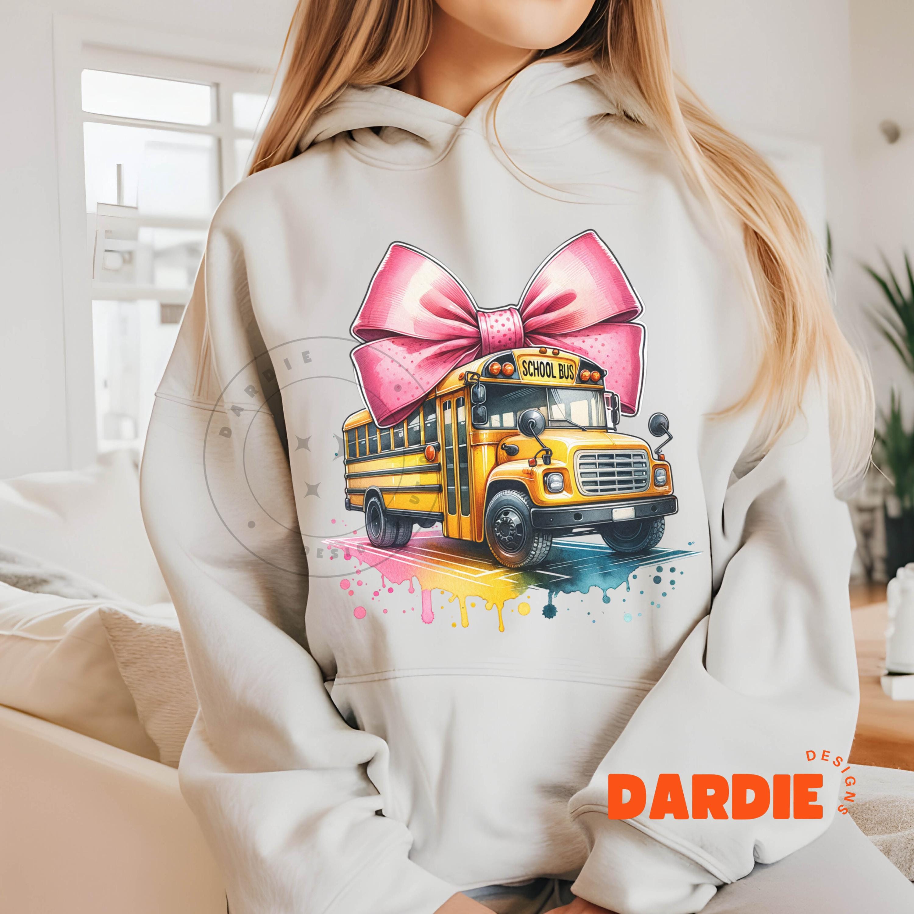 Pink School Bus PNG Coquette Bow School Bus Png Sublimation Design ...