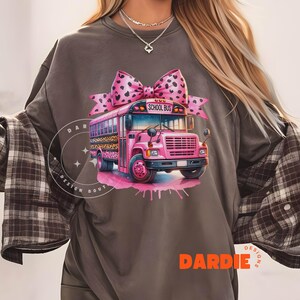 Pink Bus Driver PNG Leopard Print School Bus Png Sublimation Design ...
