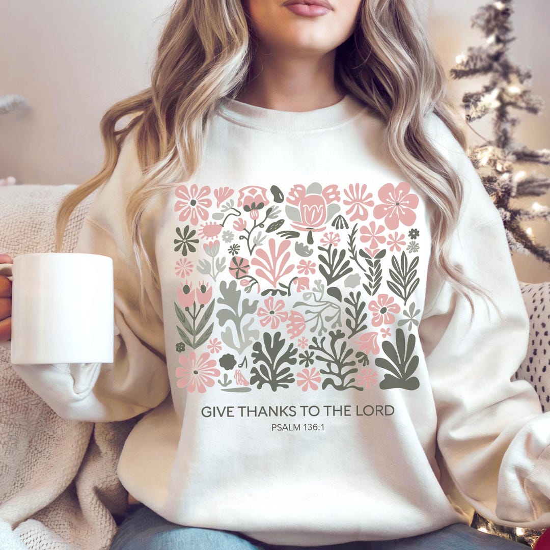 Give Thanks to the Lord PNG Boho Floral Christian Thanksgiving Png Fall ...