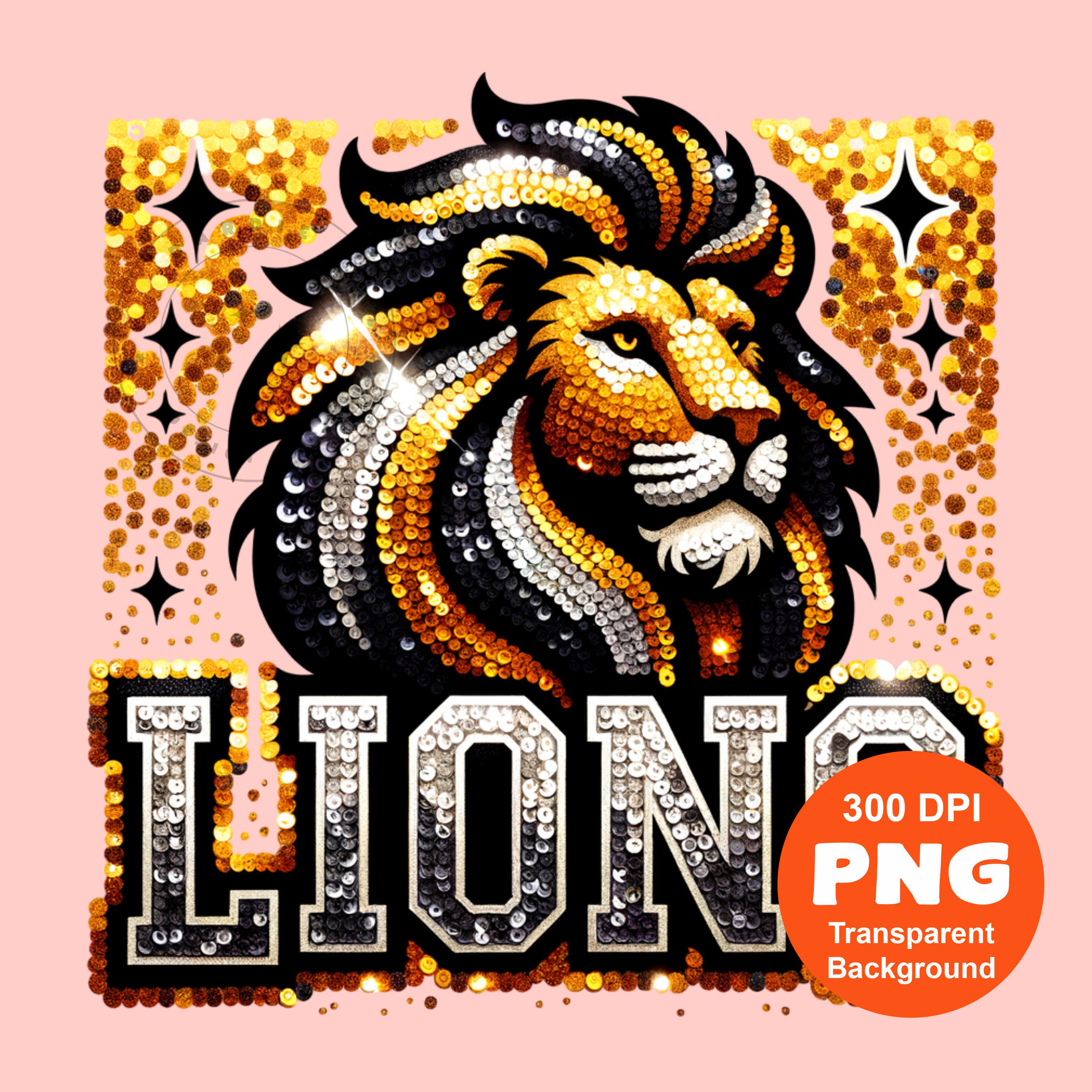Lions PNG Lion Png Knight Png Bling Glitter Lion School Spirit Png ...