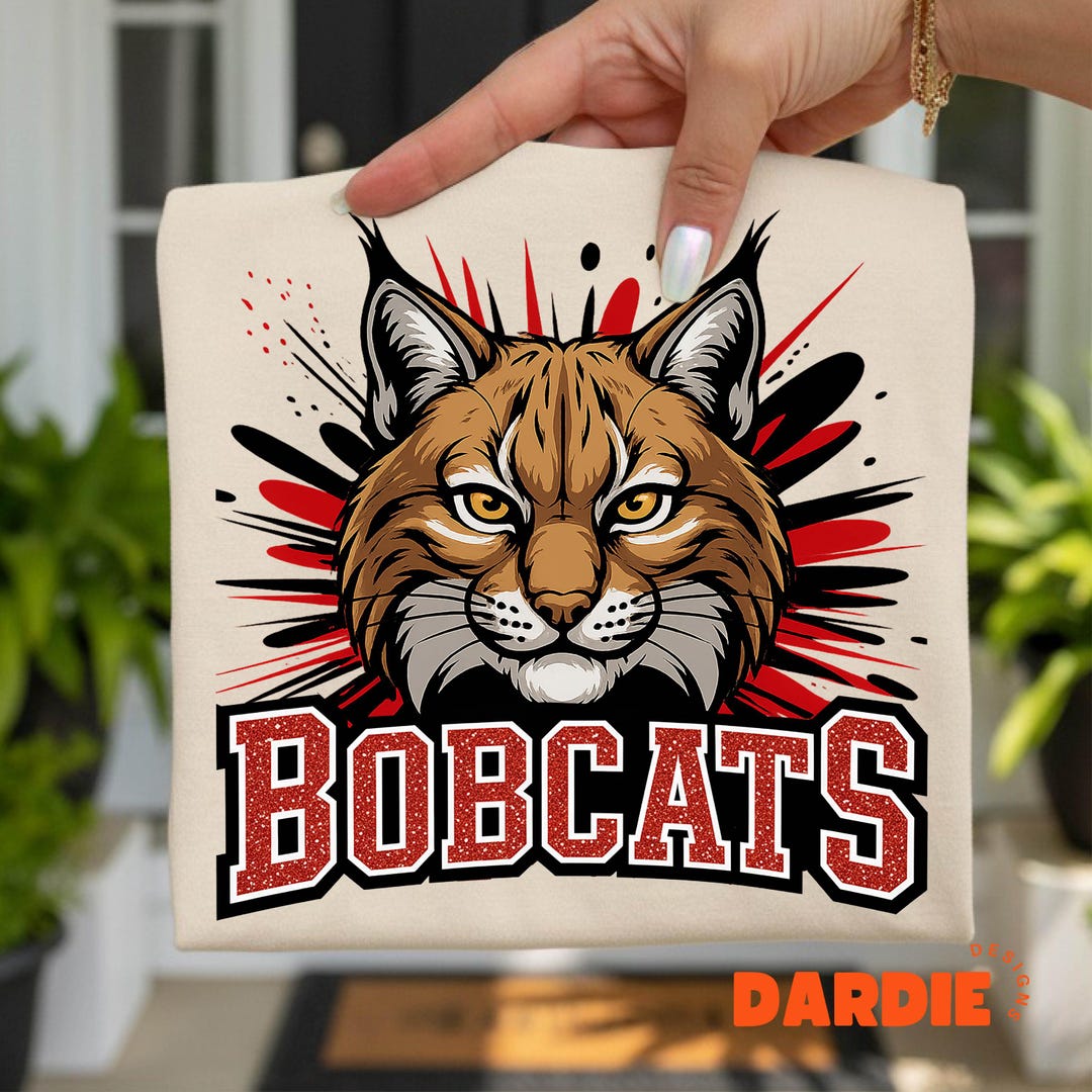 Bobcats Mascot PNG Red Black School Spirit Sports Team Football ...