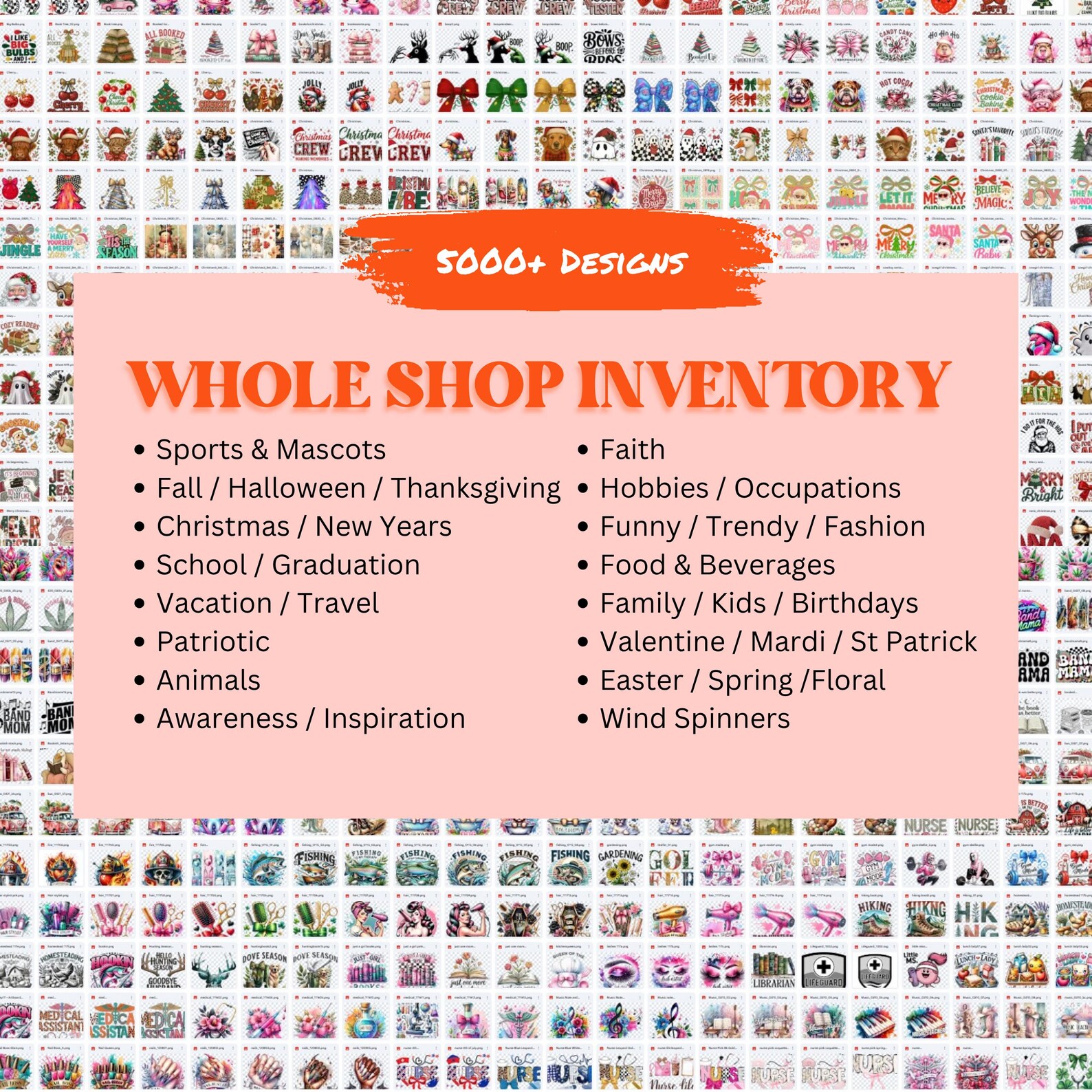 Whole Shop Bundle: 30 Day Pass, PNG Sublimation Designs Clipart ...