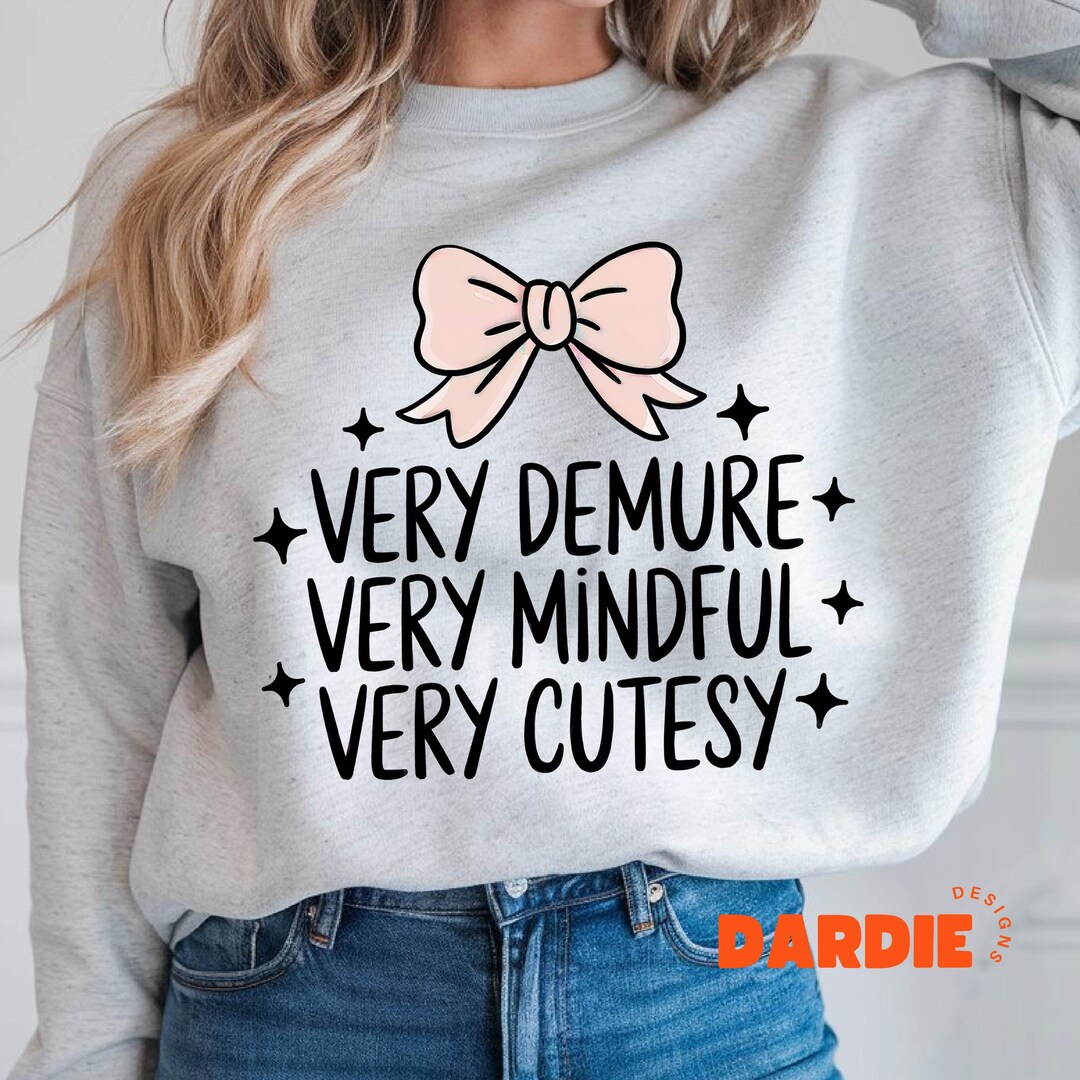 Very Demure Very Mindful Very Cutesy PNG Trendy Popular Pink Coquette ...