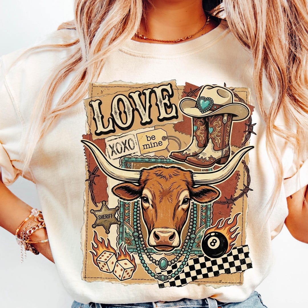 Trendy Western Valentine PNG: Boho Cowgirl Howdy Valentine's Day ...
