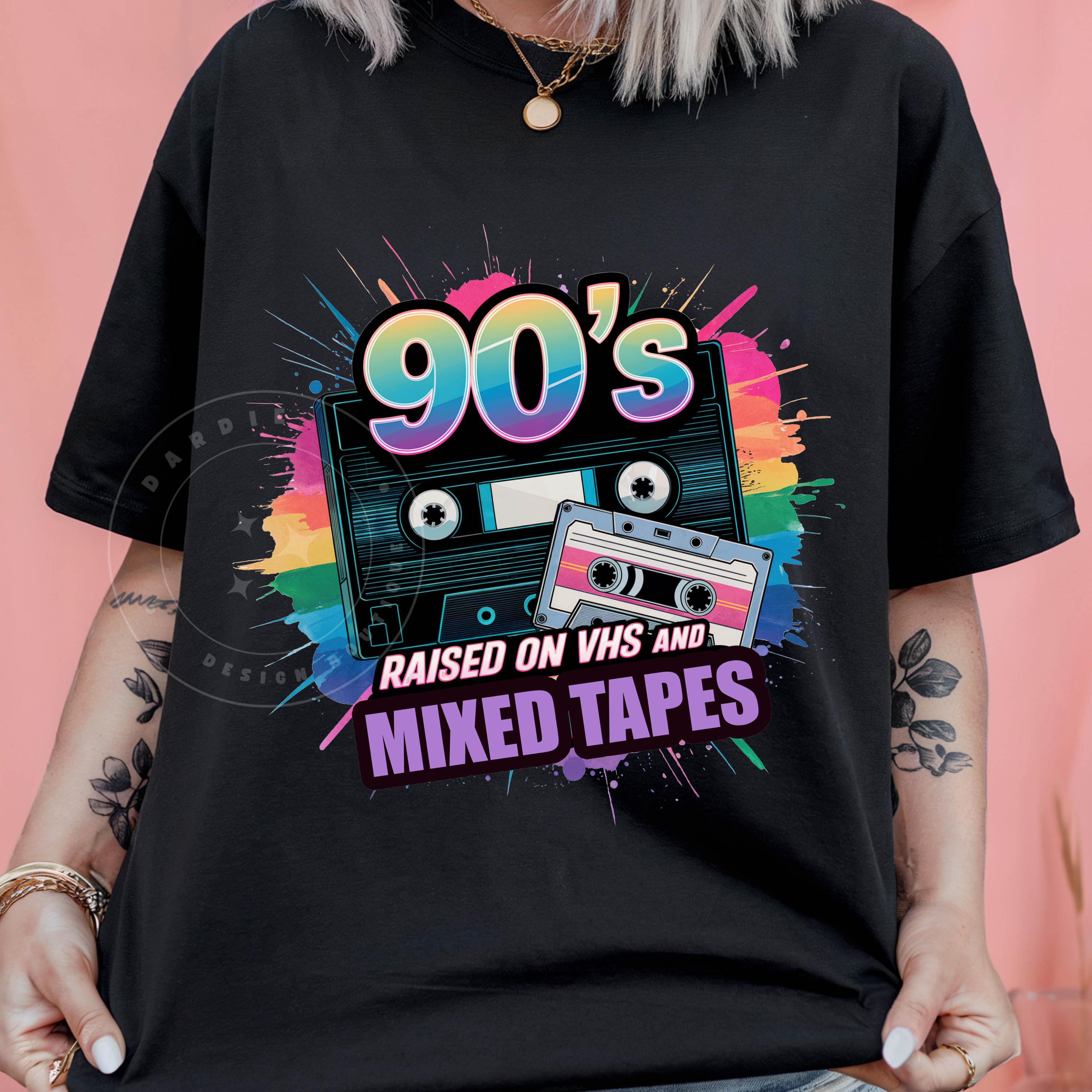 90s Kid PNG Raised on VHS and Mixed Tapes Png Vintage Retro Neon 90s ...