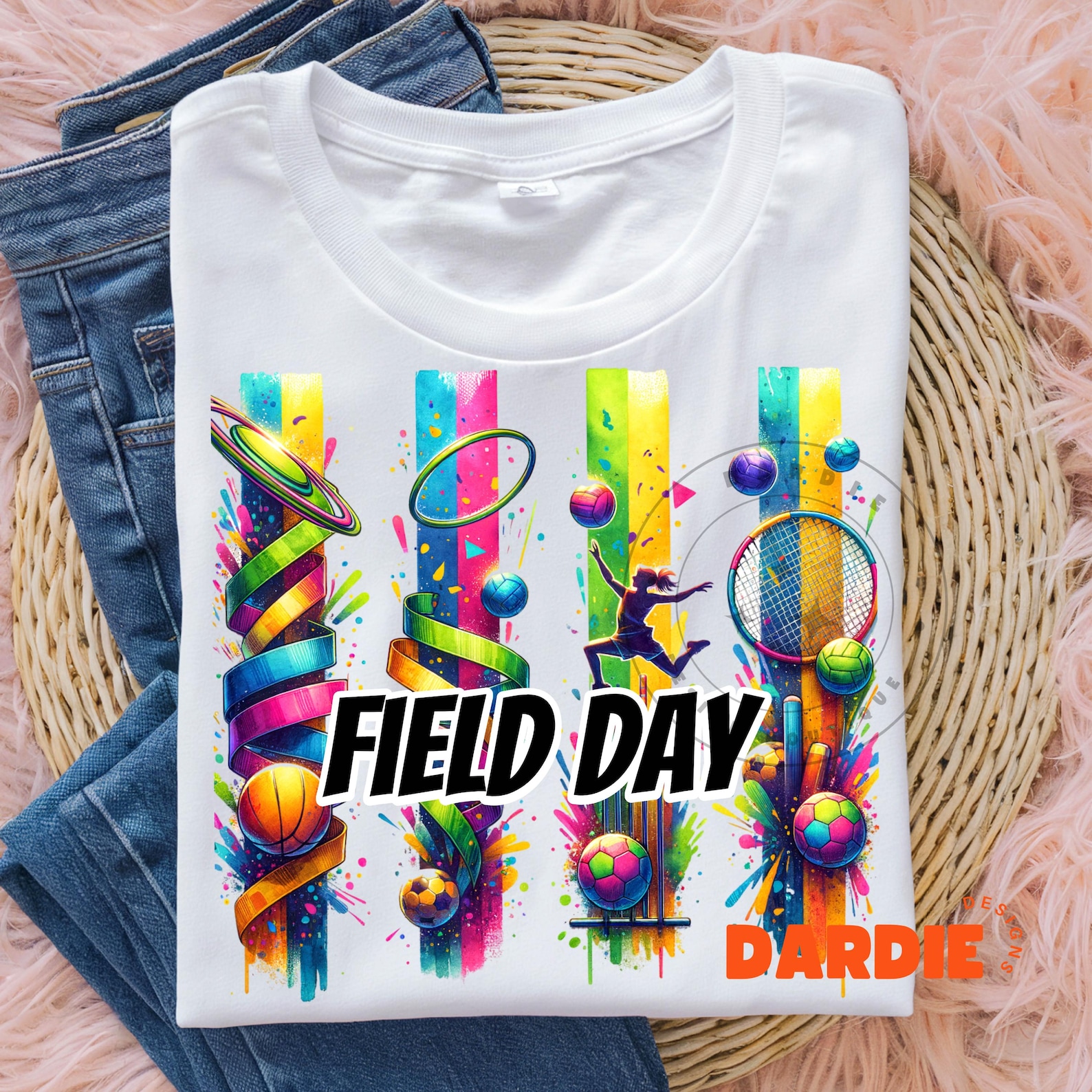 Field Day PNG Brushstrokes Game Day School Field Day Teacher Tshirt ...